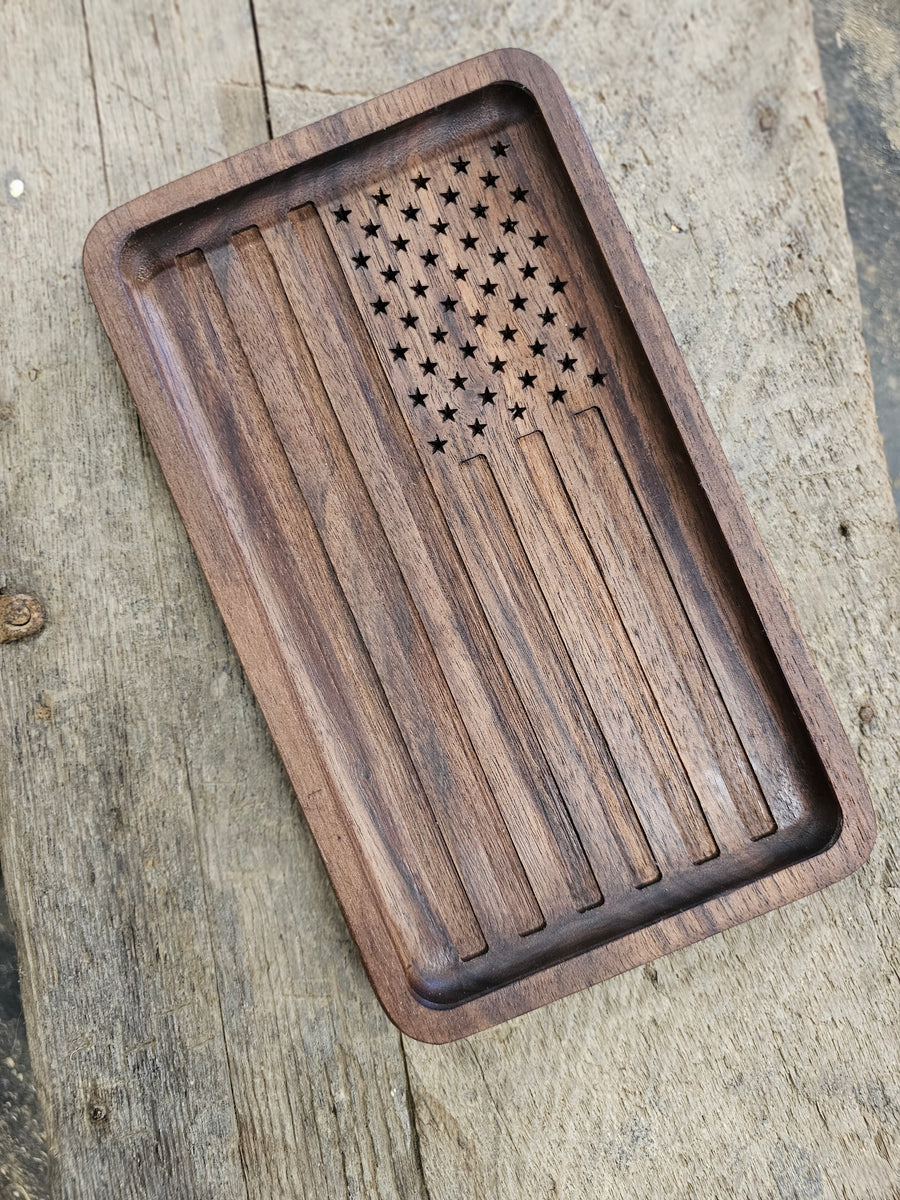 Walnut - American Flag Catch All Tray – The Weeping Willow Farm